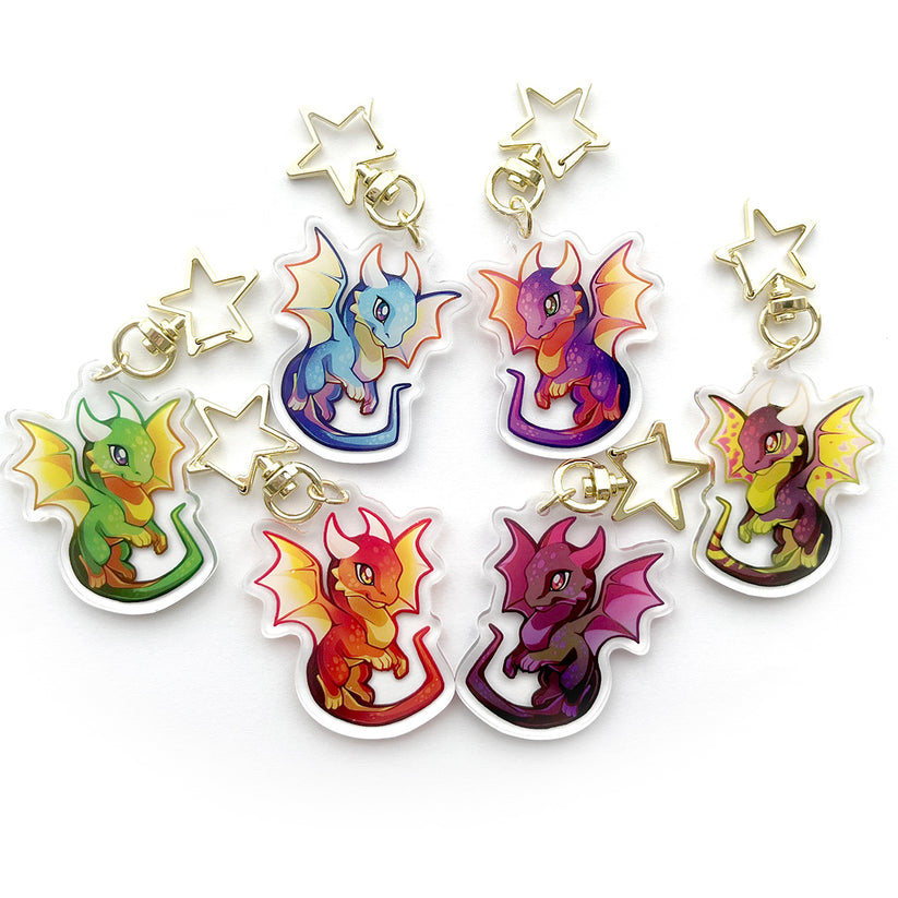 Black Dragon Keychain Charm – Shinepaw Design