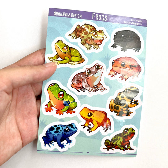 Frogs Sticker Sheet – Shinepaw Design