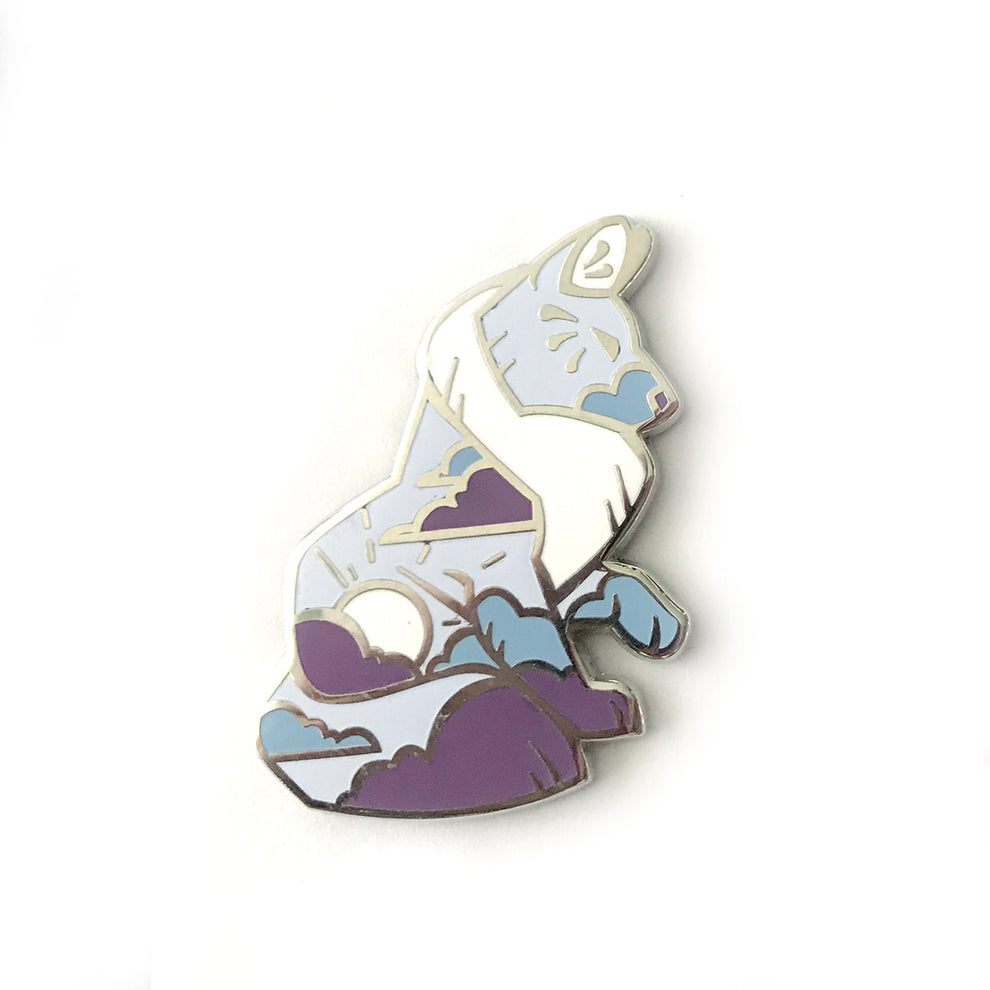 Dusk Solar Wolf Enamel Pin – Shinepaw Design