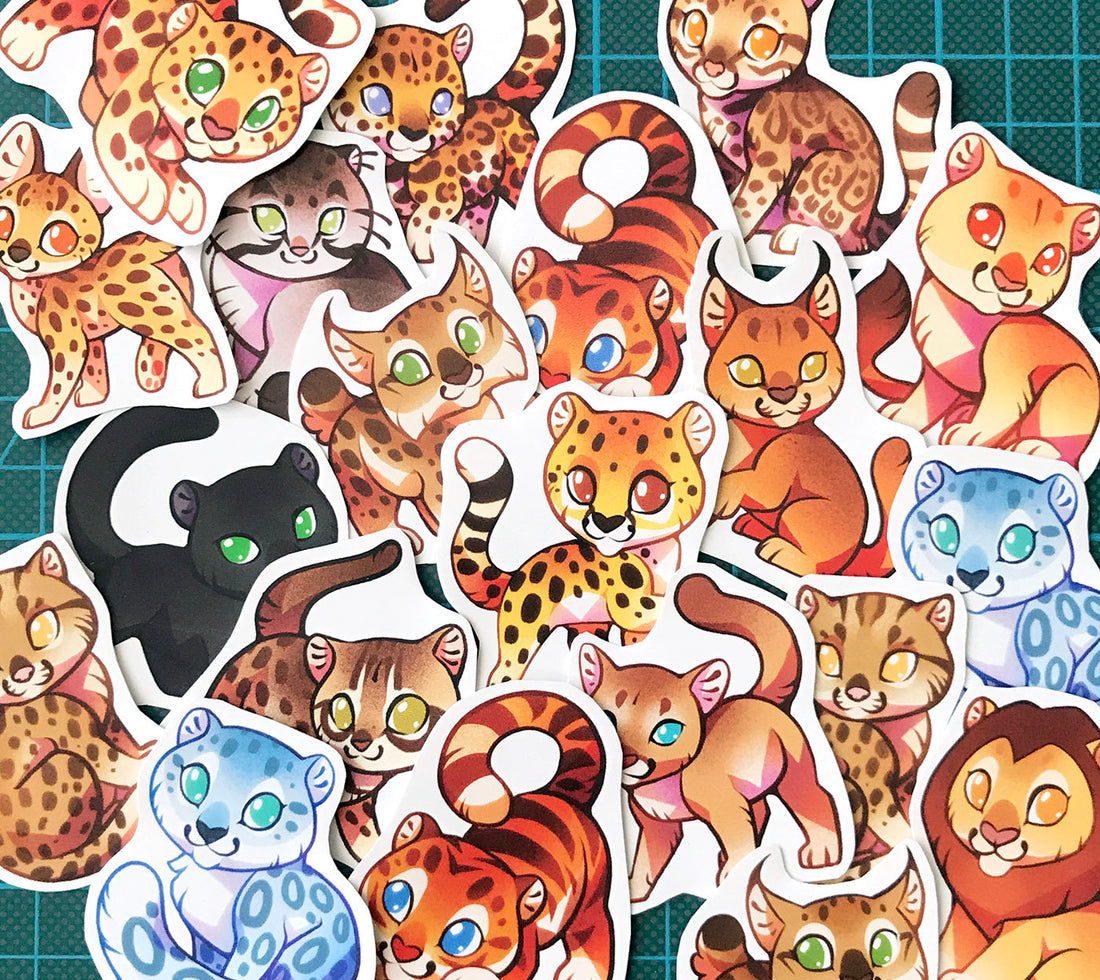 Cute Wild Cat Sticker Set – Shinepaw Design