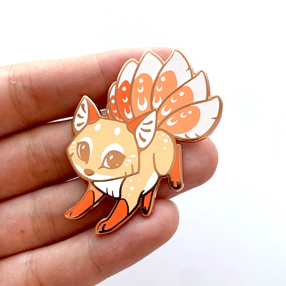 Pink Kitsune Enamel Pin – Shinepaw Design